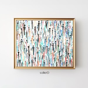 People Art Abstract Print - Large Community Watercolor Painting, Modern ...