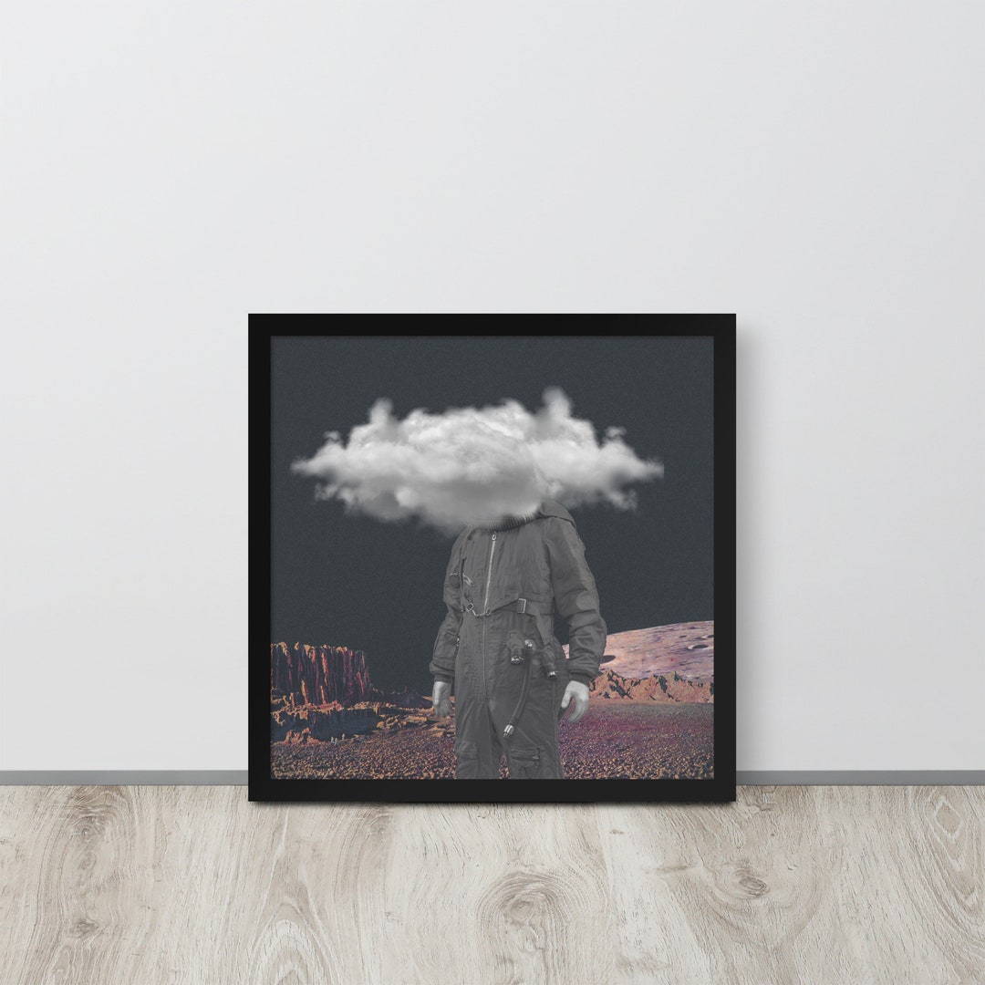 In the Cloud Absurd Space Collage Framed Poster Art Print - Etsy