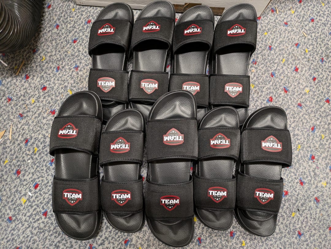 Personalised Printed Sliders, Black, White, Navy, Pink, Grey, 9 Sizes ...