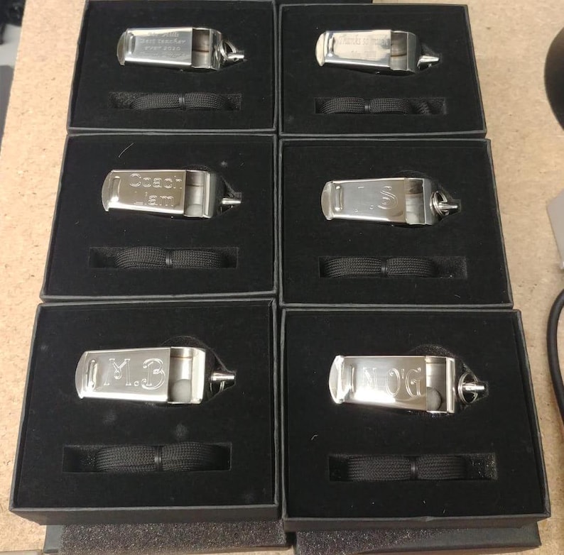 Personalised Engraved Stainless Steel Referees Coaches Whistle & Gift ...