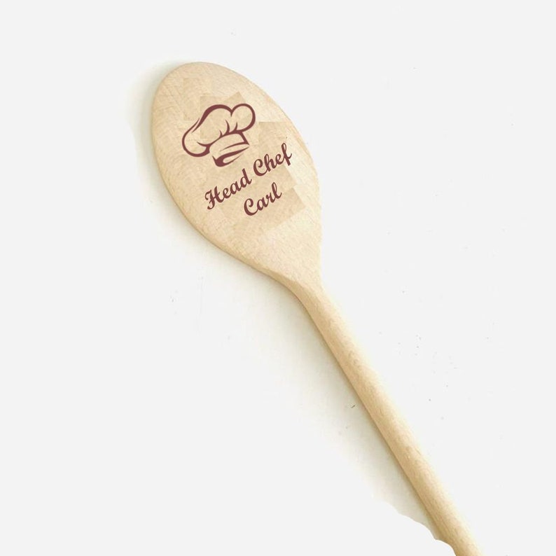 Personalised Engraved Wooden Spoon 40cm 5 Designs, Head Chef, Star ...