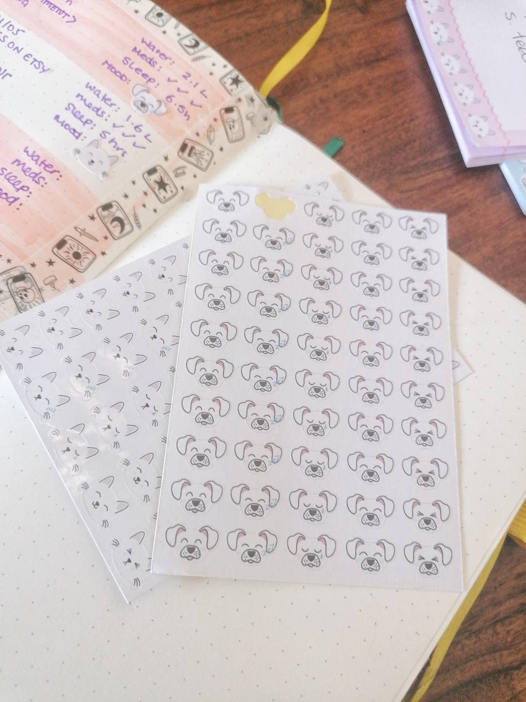 Dog Mood Tracker Stickers 2 PACK // Mini Bullet Journal - Etsy