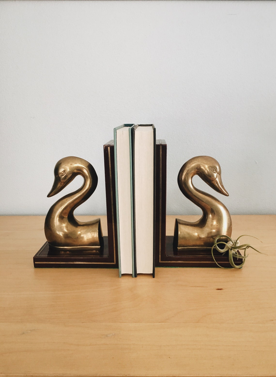 Brass Swan Bookends Wooden Brass Swan Bookends Vintage | Etsy Brass Swan Bookends Wooden Brass Swan Bookends Vintage | Etsy