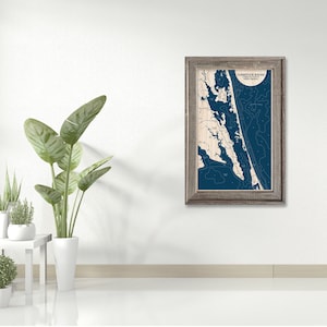 Currituck Sound Map, NC Map, Custom Wood Map, Wood Sign, Beach Sign ...