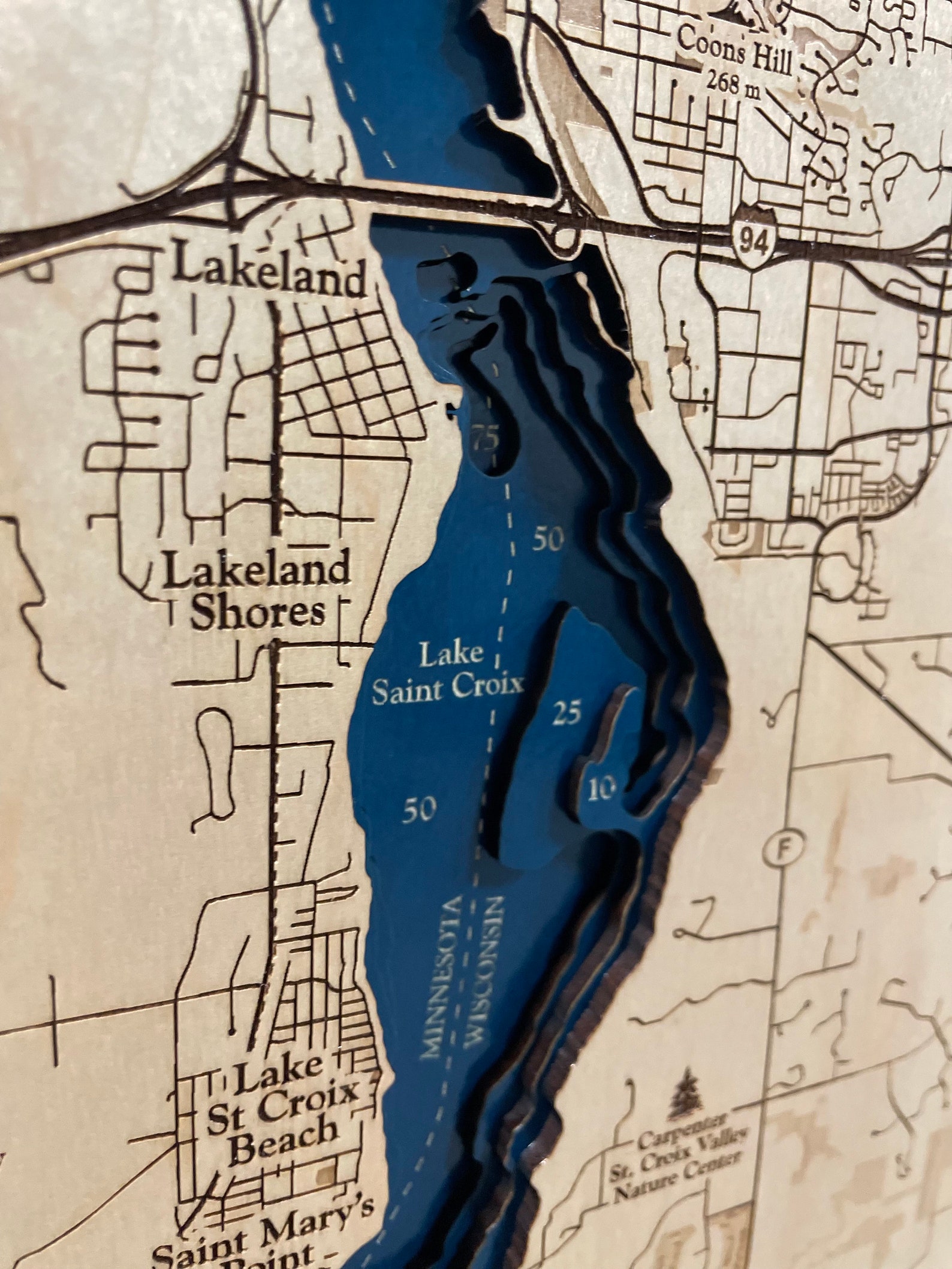 St. Croix River Map, Custom Wood Map, 3D Wall Art, Contour Map Lake ...