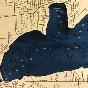 Geneva Lake - Custom Wood Map - Art - 3D Wall Art - Contour Map - Lake ...
