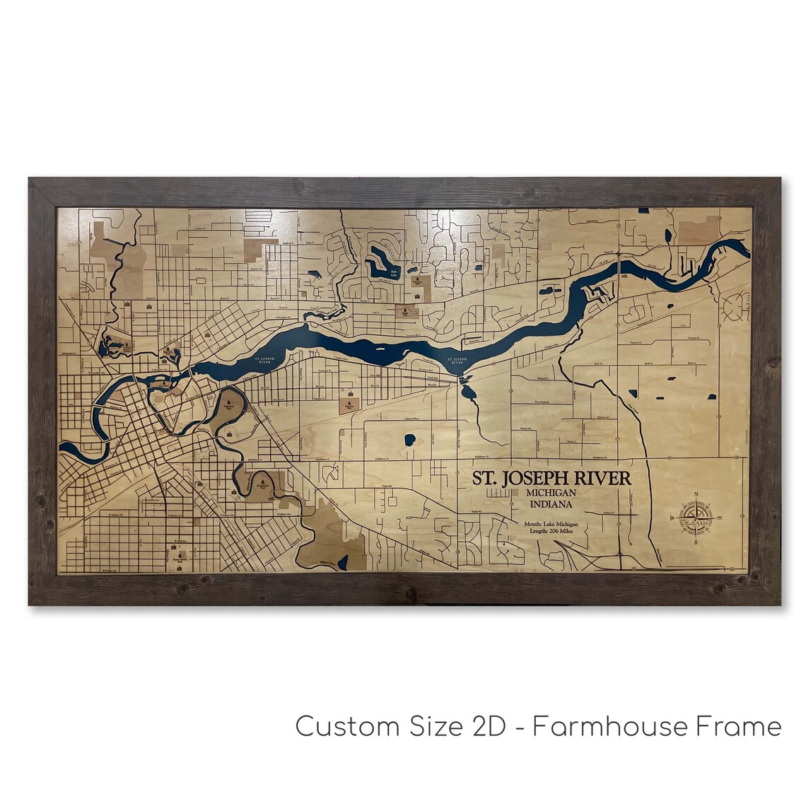 Upper St. Joe River Map Custom Wood Map 3D Wall Art Contour | Etsy