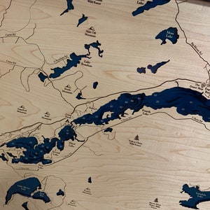 Fulton Chain of Lakes Map, Wood Lake Map, Custom Lake Map, Custom Lake ...