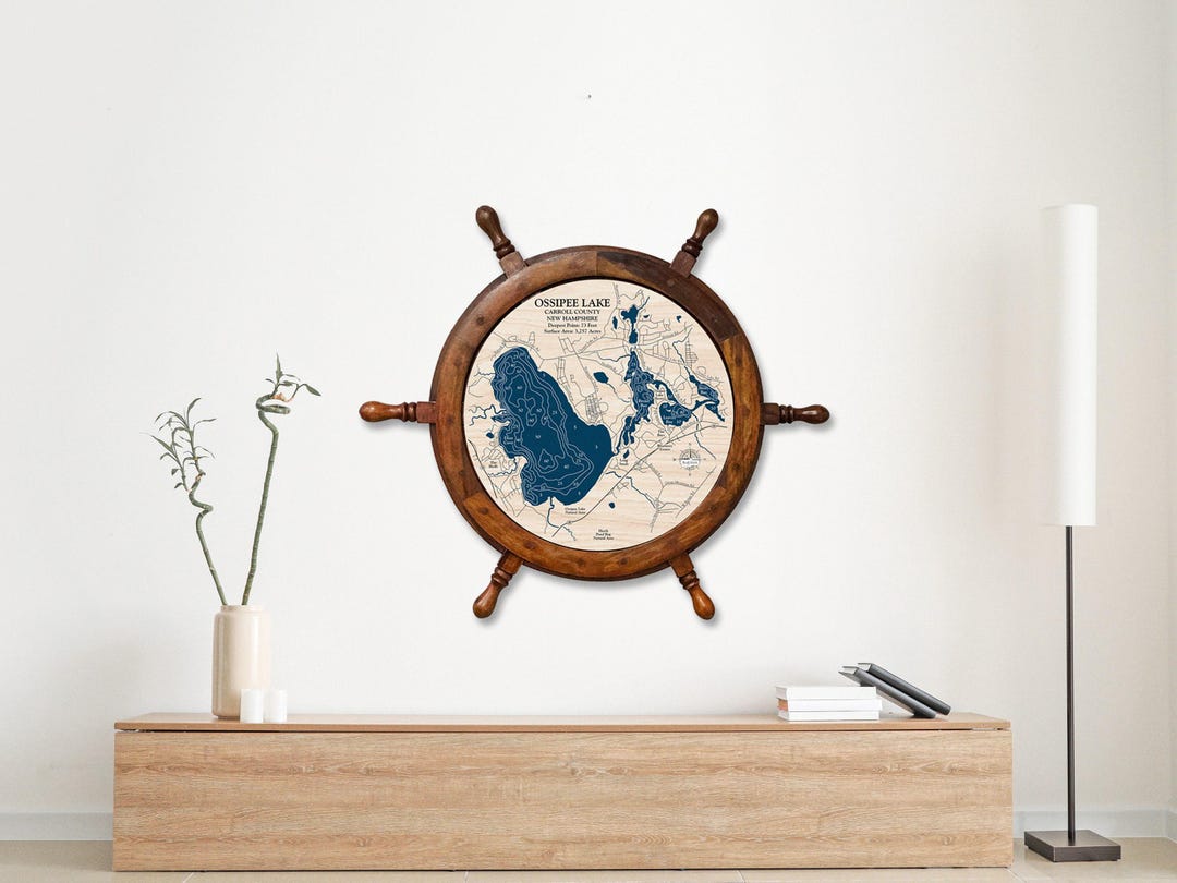 Ossipee Lake Map, Custom Lake, Custom Lake Map, Wood Lake Map, 3D Wall ...