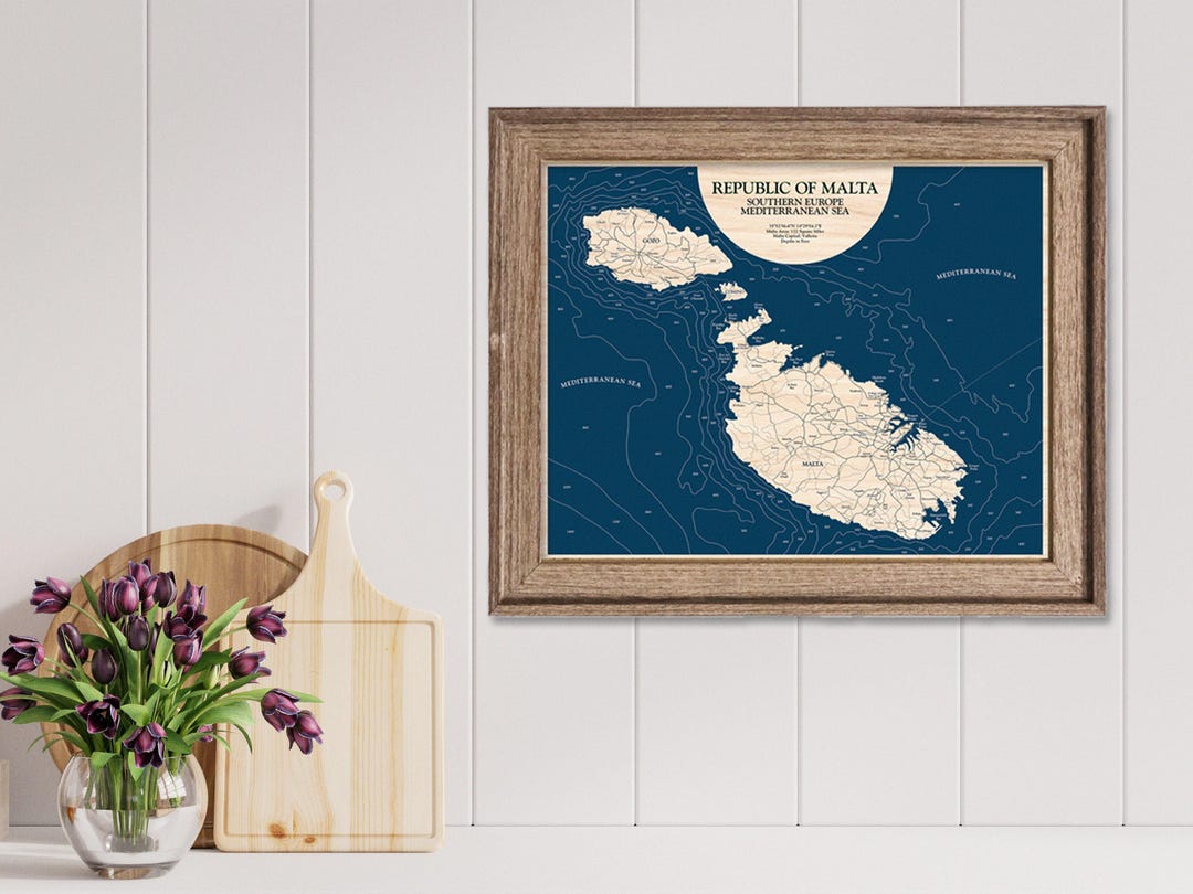 Custom Wood Malta Map: 3D Wall Art for Beach House Decor - Etsy
