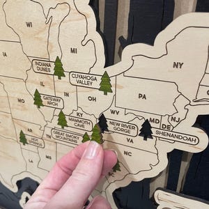 Engraved Wood State Park Map - Custom Hiking Wall Art - Etsy