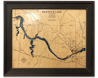 Quaddick Reservoir Map, Custom Lake Map, Wood Lake Map, 3D Wall Art ...