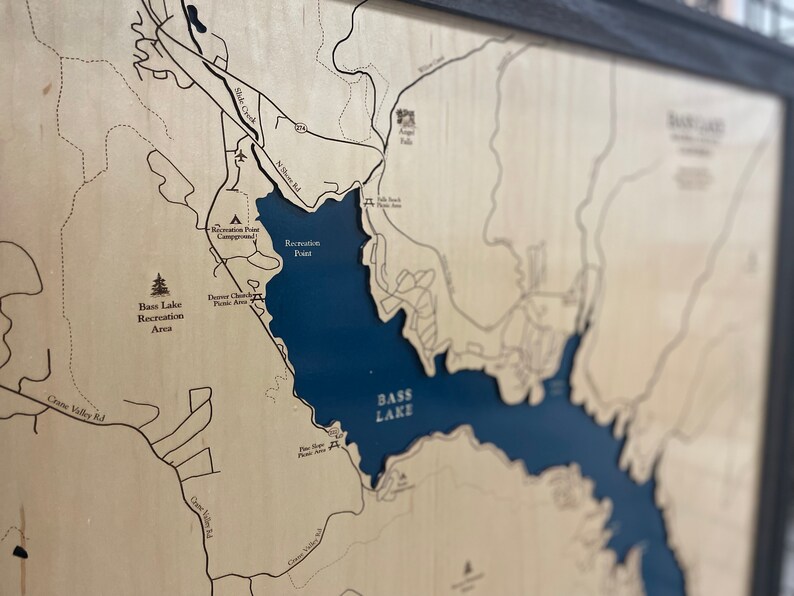 Bass Lake Map Custom Wood Map Custom Lake Art 3D Wall Art - Etsy