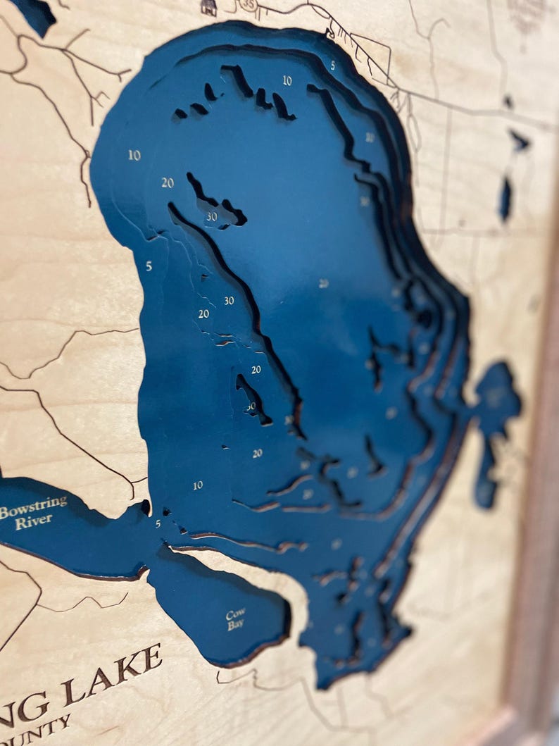 Bowstring Lake Map, Bowstring Lake, Wood Lake Map, Wood Lake Sign, Lake ...