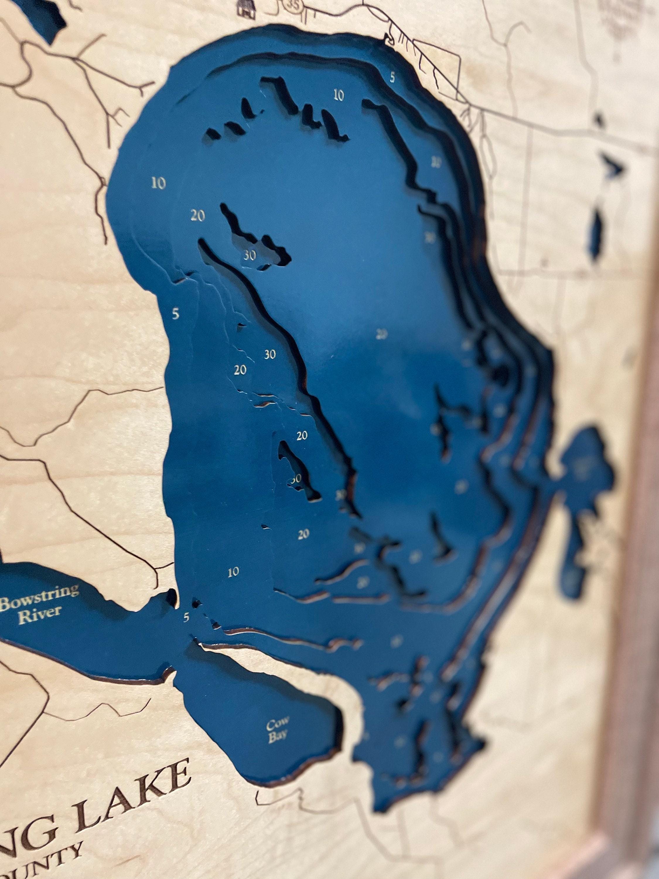 Bowstring Lake Map, Bowstring Lake, Wood Lake Map, Wood Lake Sign, Lake ...