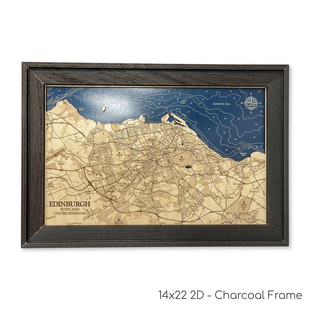 Custom Edinburgh Wood Map: Handcrafted UK City Wall Art - Etsy