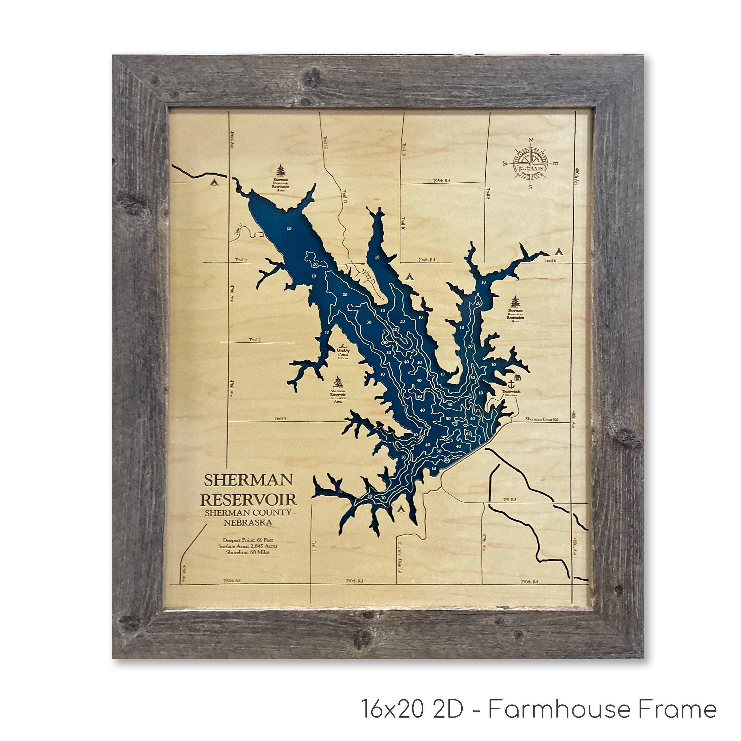 Sherman Reservoir Map, Sherman Reservoir, Wood Lake Map, Wood Lake Sign ...
