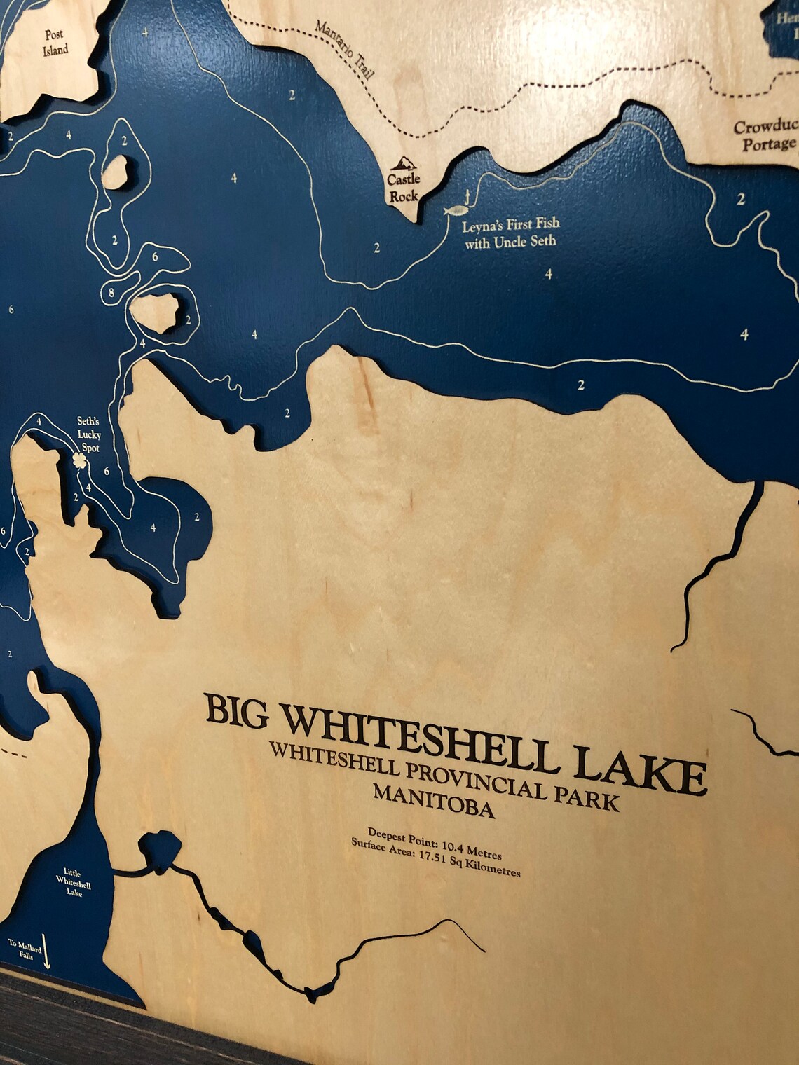 Big Whiteshell Lake Map Custom Wood Map Lake Map 3D Wall | Etsy