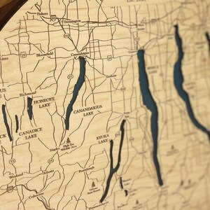 Finger Lakes Map, Custom Wood Map, Seneca Lake, Custom Lake Art, 3D ...