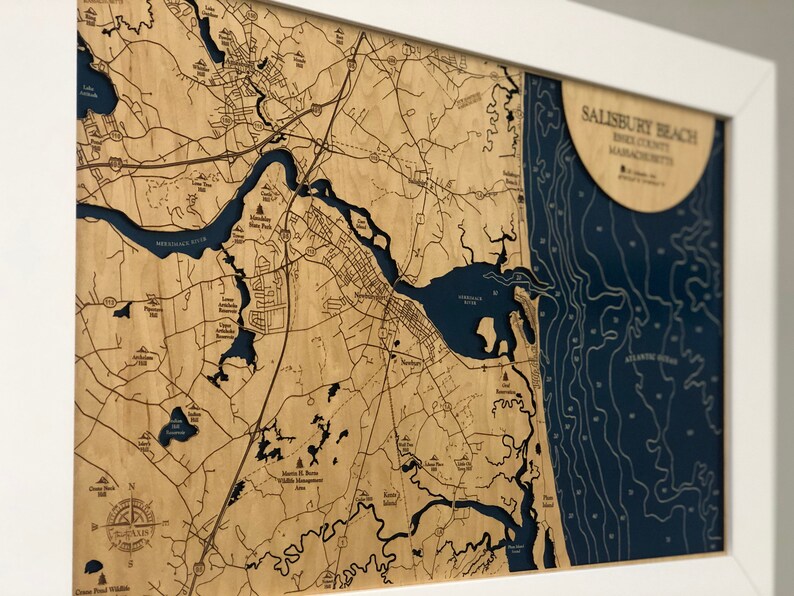 Salisbury Beach Map Seaside Map Massachusetts Coast MA Map | Etsy