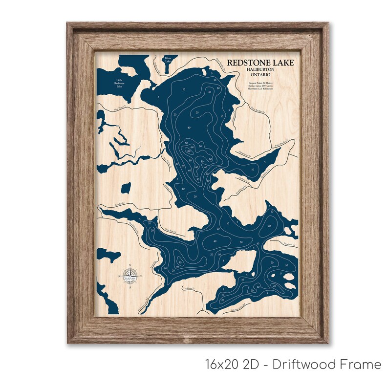 Redstone Lake Map Wood Lake Map Custom Lake Map Custom Lake - Etsy