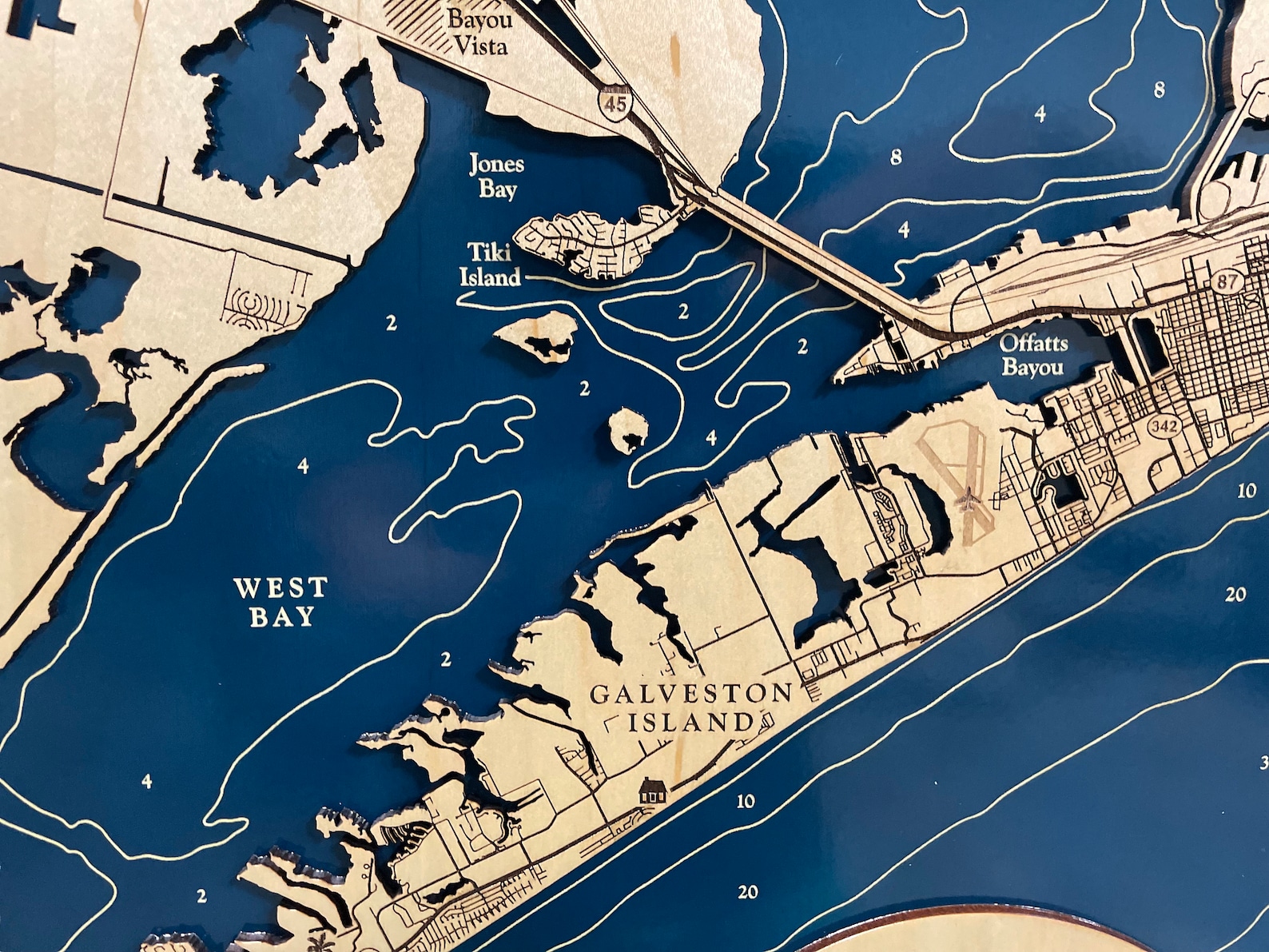 Galveston Map Galveston Island Map Texas City Map Galveston - Etsy