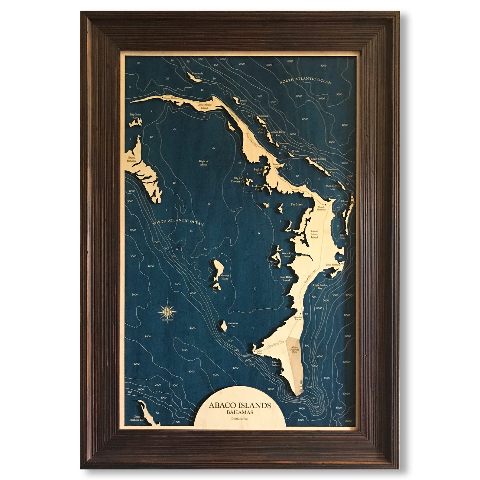 Abaco Map Custom Wood Map Bahamas Art 3D Wall Art Lake | Etsy