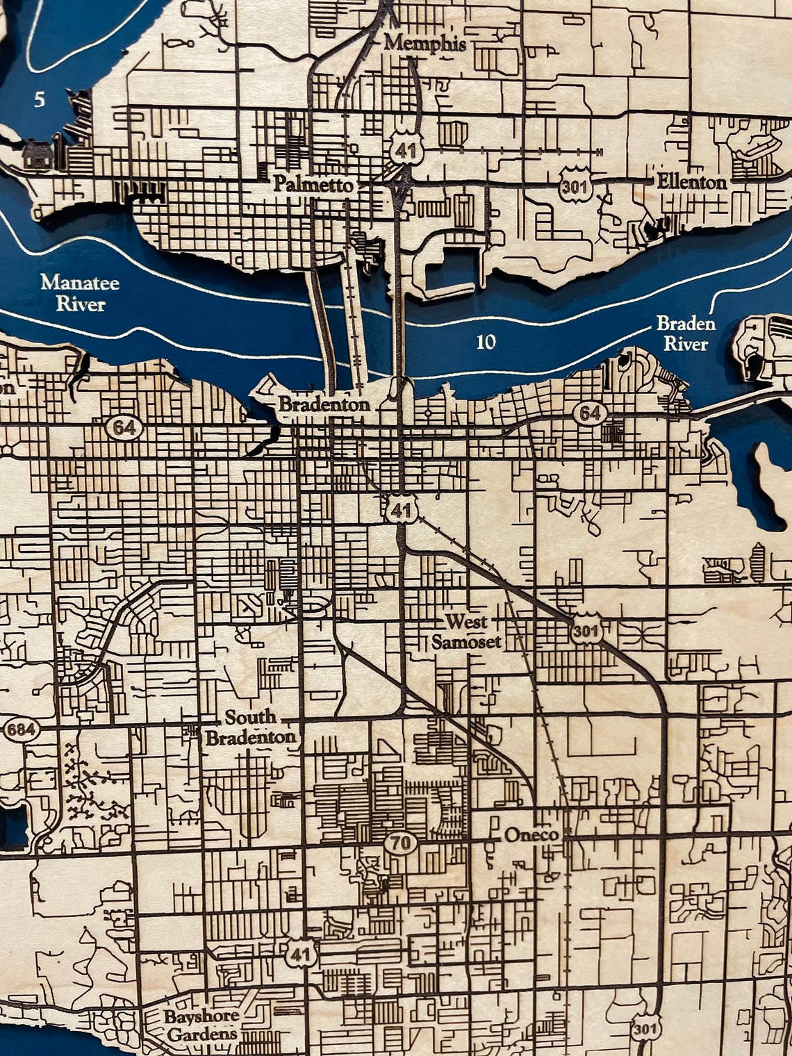 South Tampa Bay Map Tampa Bay Map Saint Petersburg Map | Etsy