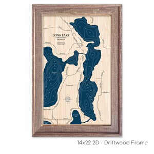 Long Lake Map, Wood Lake Map, Custom Lake Map, Custom Lake Sign, Custom ...