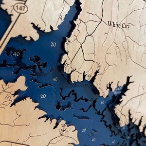 Sam Rayburn Reservoir Map, Sam Rayburn Map, Custom Lake Art, Contour ...