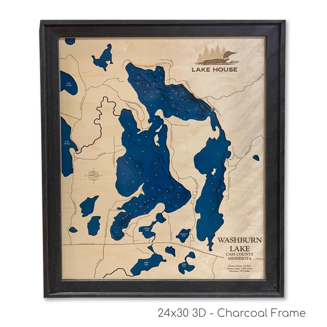 Washburn Lake Map, Washburn Lake, Wood Lake Map, Wood Lake Sign, Lake ...