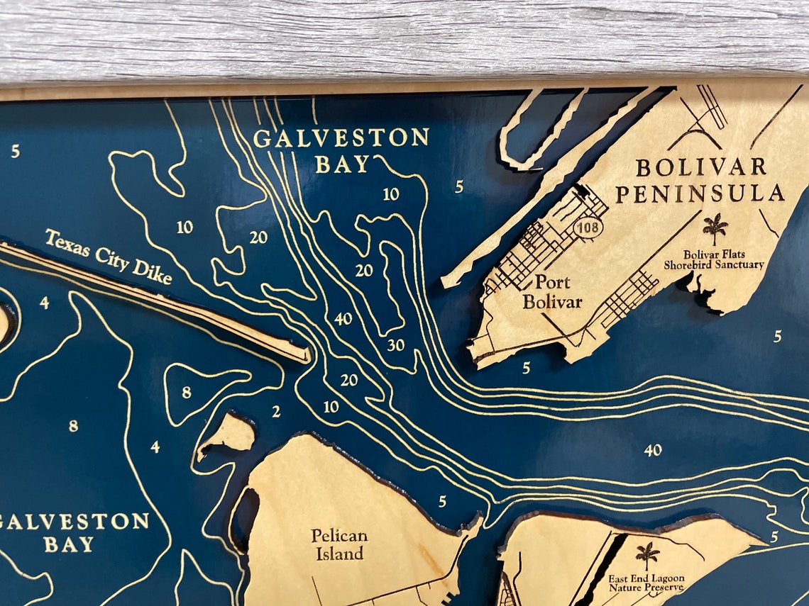 Galveston Map Galveston Island Map Texas City Map Galveston - Etsy