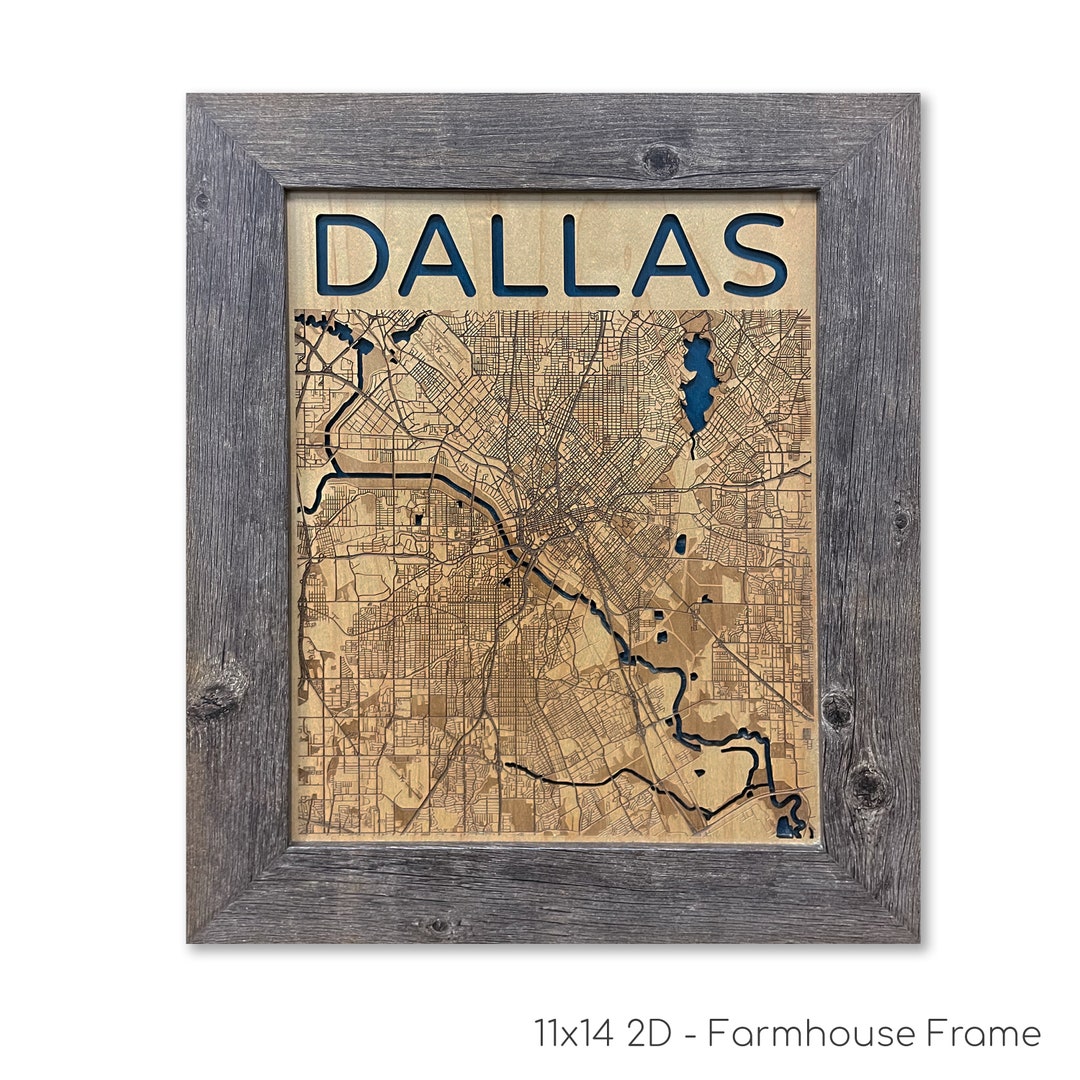 Dallas Map, Texas Map, Dallas Texas Map, Custom Wood Map, Custom 3D Map ...