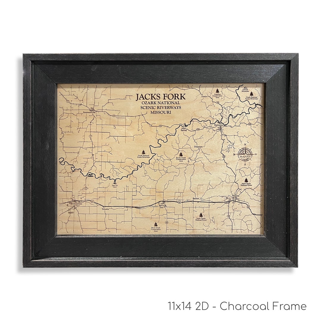 Jacks Fork Map, Ozarks Rivers Map, Custom River Map, Custom River Sign ...