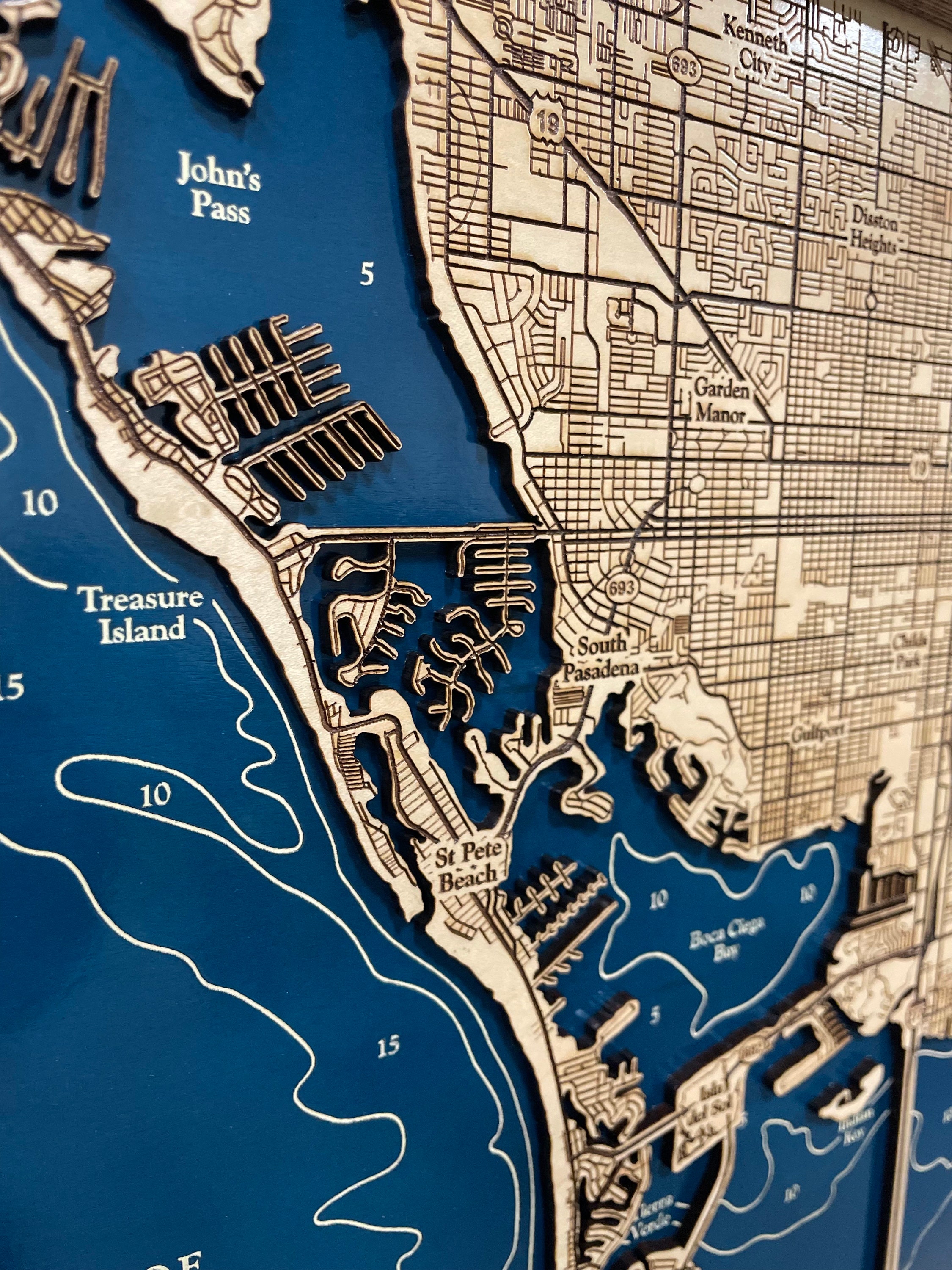 South Tampa Bay Map Tampa Bay Map Saint Petersburg Map | Etsy