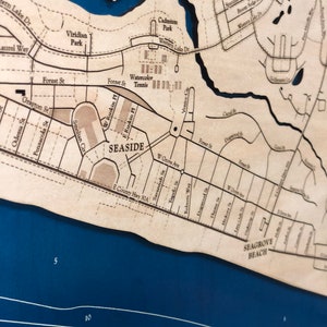 Seaside Florida Map, Custom Wood Map, Florida Art, Panhandle Map ...