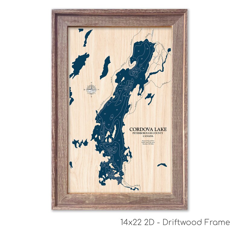 Cordova Lake Map Wood Lake Map Custom Lake Map Custom Lake - Etsy