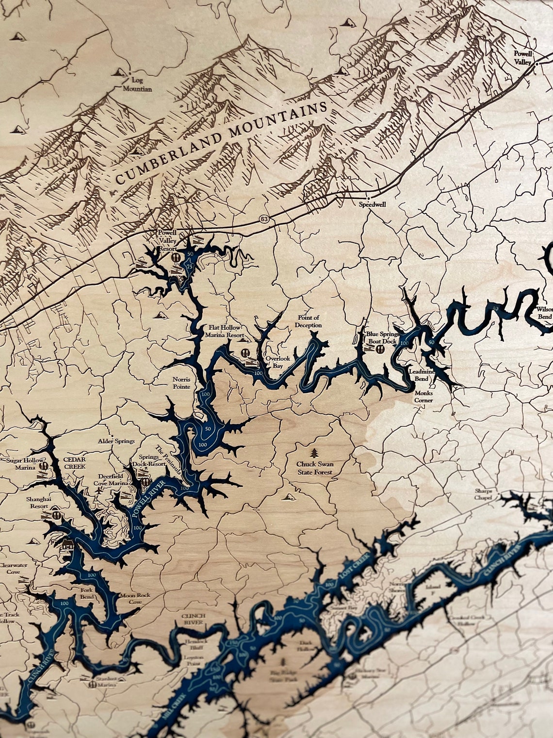 Norris Lake Map Norris Lake Norris Lake Gift Cumberland - Etsy