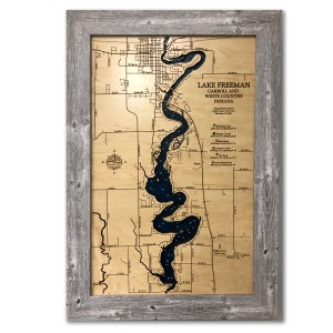 Lake Freeman - Custom Wood Map - Art - 3D Wall Art - Contour Map - Lake ...
