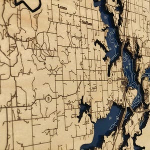 Lake Eufaula, Custom Wood Map, Eufaula Map, Lake Map, 3D Wall Art ...