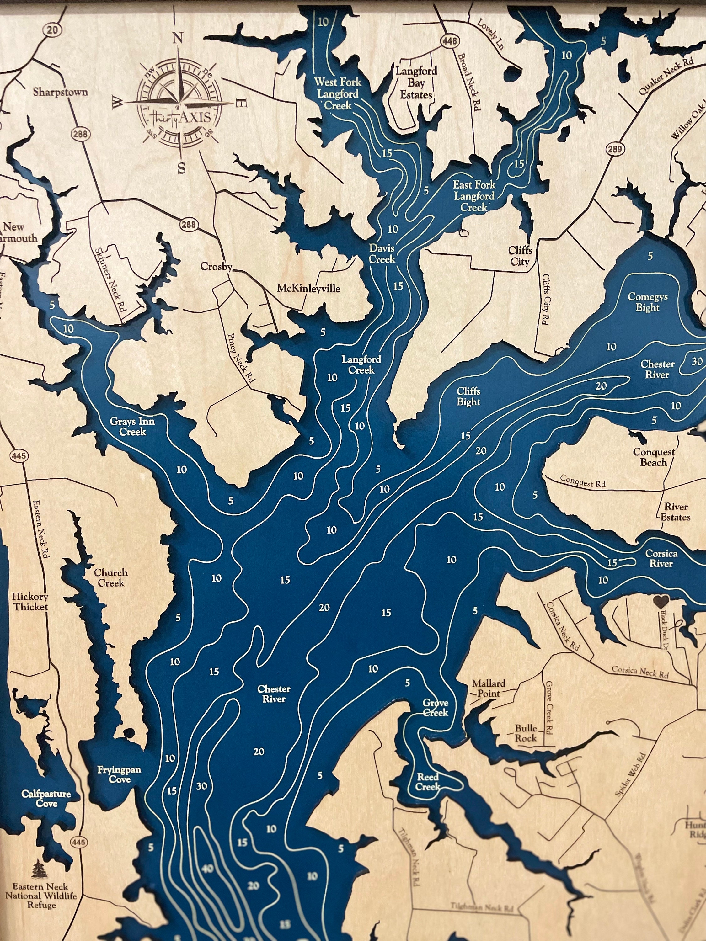 Corsica River Map Chesapeake Bay Map Chester River Map - Etsy