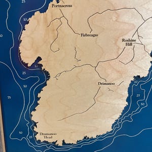 Killybegs Map, Ireland Map, Custom Wood Map, 3D Wood Map, Custom Coast ...