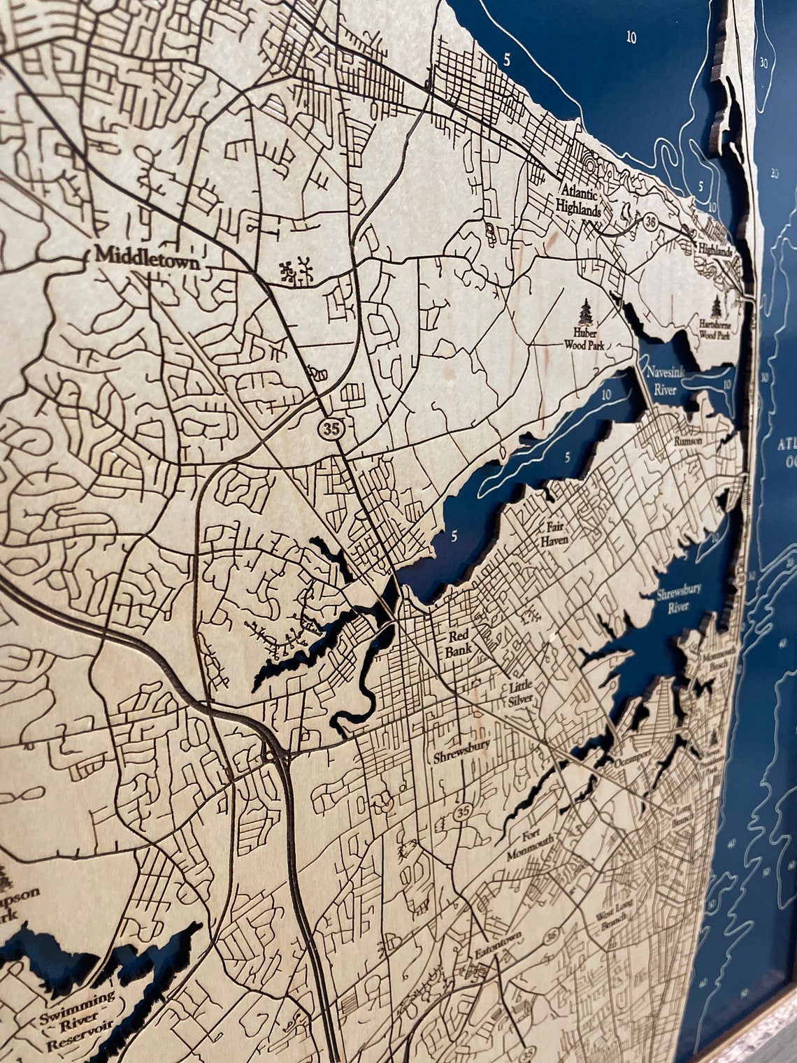 North New Jersey Map New Jersey Map Sandy Hook Map Fort - Etsy