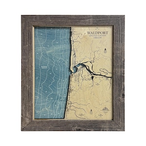 Waldport Oregon Map, Oregon Map, Custom Wood Map, 3D Wood Map, Custom ...