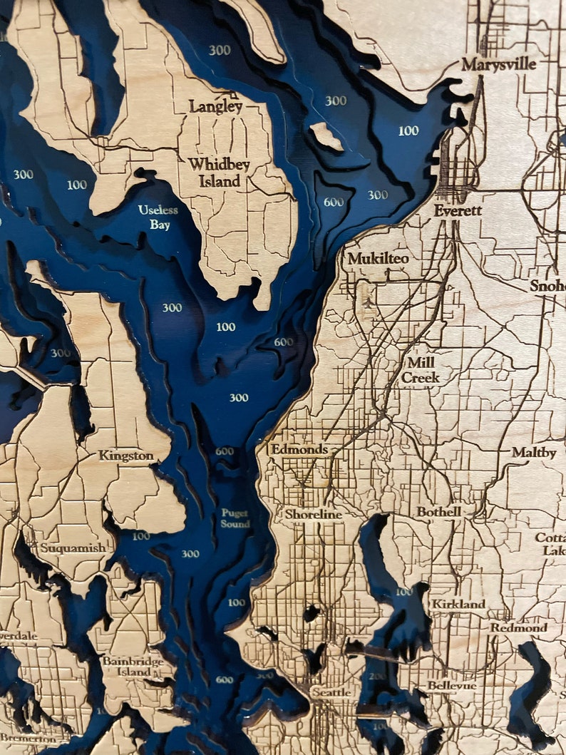 Detroit Lake Custom Wood Map Art 3D Wall Art Contour - Etsy
