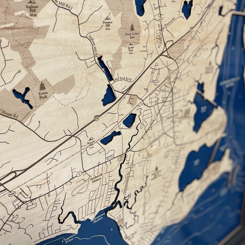 Old Saybrook Map Custom Wood Map Connecticut Map 3D Wall - Etsy