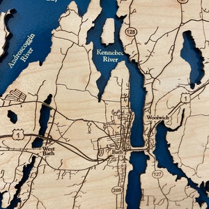 Five Islands Map, Casco Bay Map, Maine Map, Main Coastline Map, Custom ...