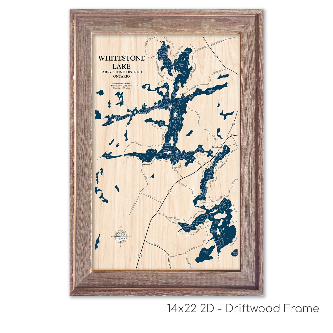 Whitestone Lake Map Lake Map Custom Lake Map Wood Lake Map - Etsy