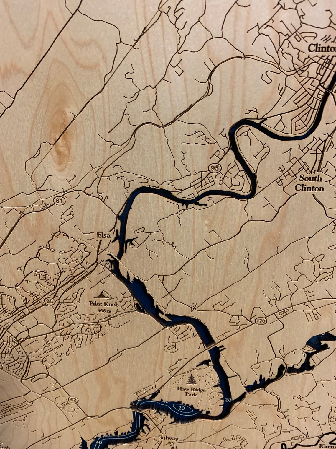 Melton Hill Lake Map Wood Lake Map Custom Lake Map Custom - Etsy
