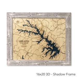 Lake Anna Map, Custom Wood Map, Custom Lake Art, 3D Wall Art, Contour ...